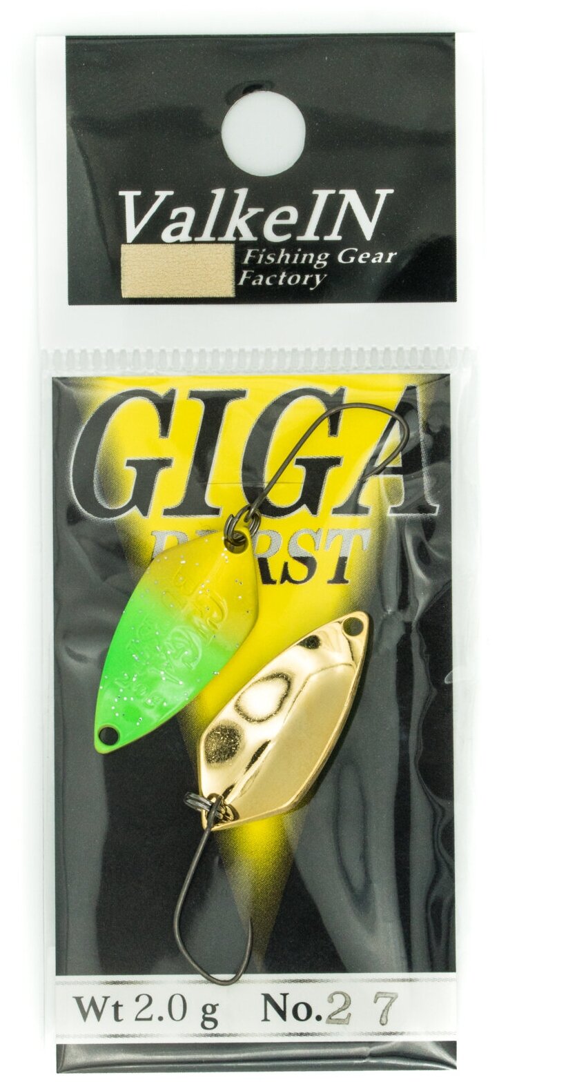 Блесна рыболовная VALKEIN GIGA BURST 2.0 гр, на форель, цвет 27