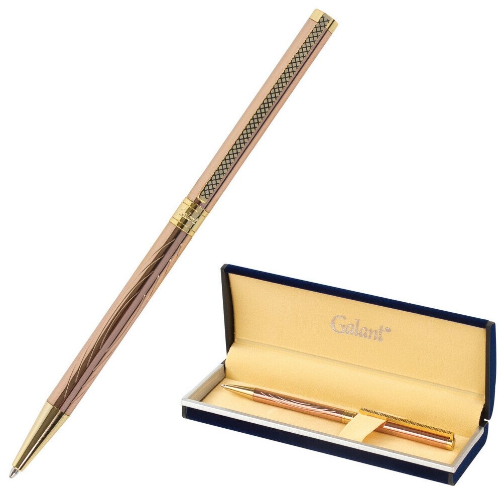 Ручка подарочная шариковая GALANT "ASTRON GOLD", корпус розовое золото, детали золотистые, узел 0,7 мм, синяя, 143526, 1 шт