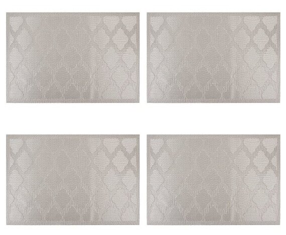 Набор салфеток сервировочных Nouvelle "Серебряный ромбик" 4 шт, 45х30см, 9903336-1-Н4