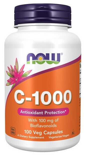 NOW C-1000 with 100 mg of Bioflavonoids 100 veg capsules