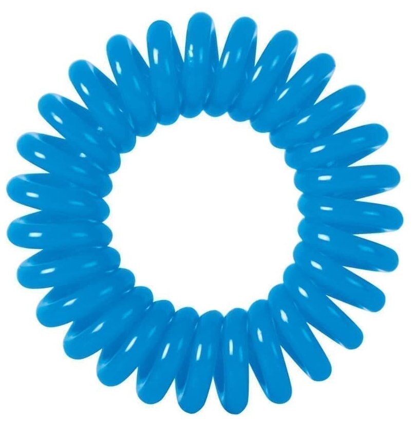Резинки для волос Dewal Beauty "Пружинка", цвет синий (3 шт.)