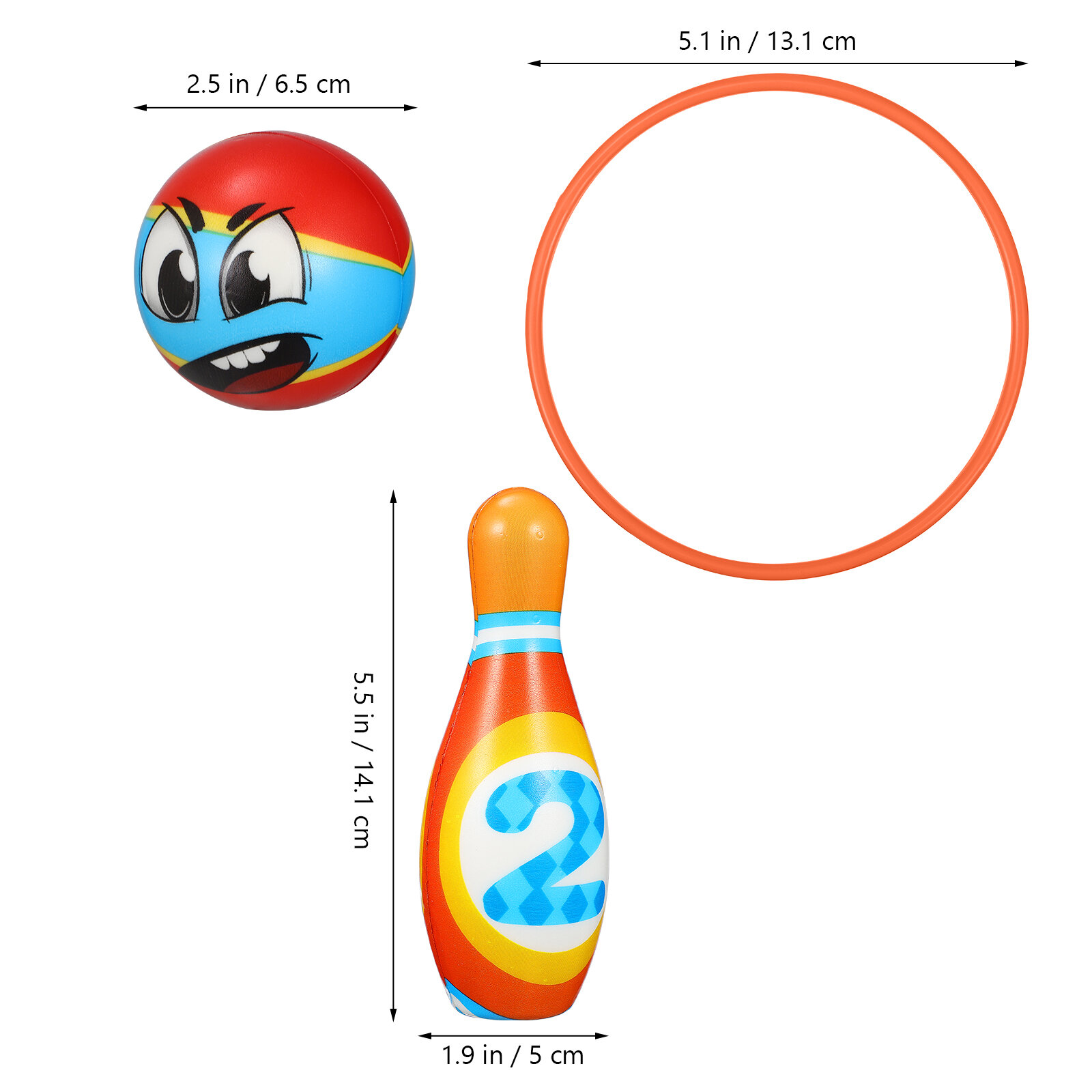 Набор Игрушечных Кеглей Для Детей 1 Шт С Рингами Размер 14.50X5.20X3.50Cm