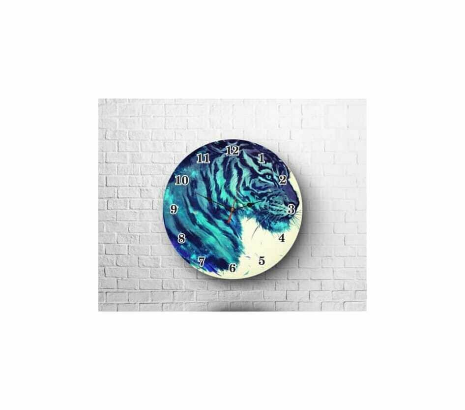 Часы настенные GOODbrelok круглой формы, диаметр 20 см, с принтом "Год Тигра 2022" - 1