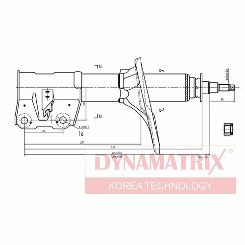 Амортизатор подвески газонаполненный Dynamatrix-Korea DSA334308 для Mitsubishi Carisma, Space Star