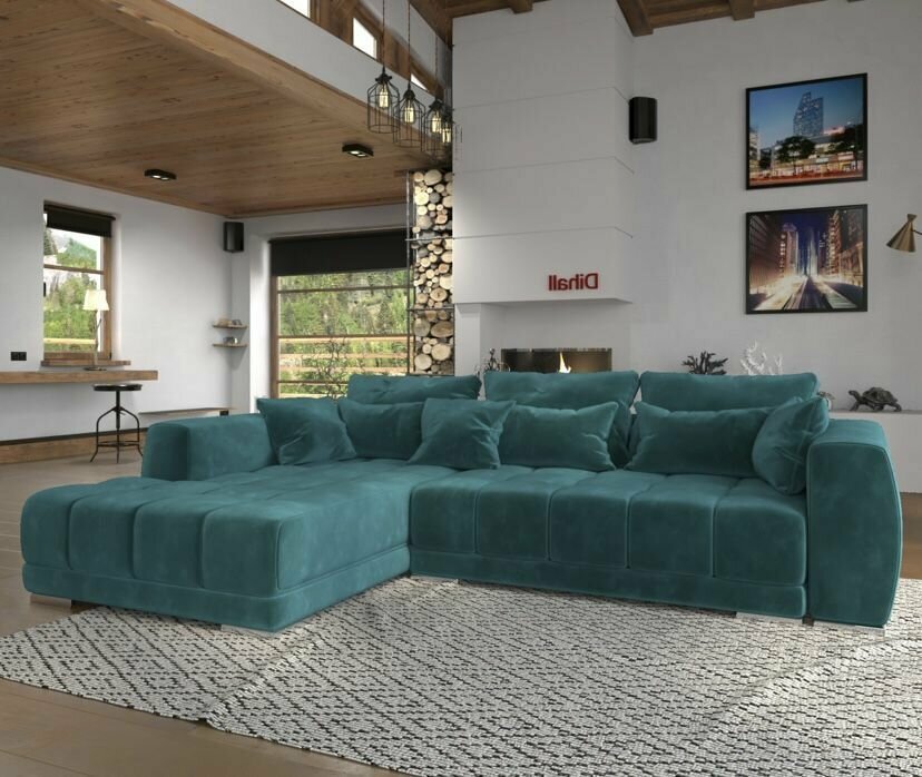 Диван угловой Остин, Зара Изумруд