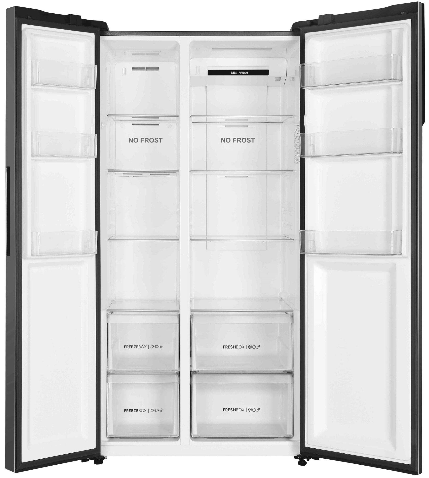 Холодильник Haier HRF-541DY7RU, No Frost, LED-дисплей, черный, 504 л — фото 1