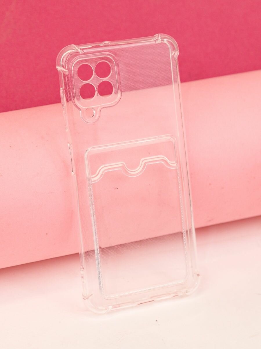 Чехол О'кейси "Кардхолдер", для Samsung A22/M22/M32, прозрачный, с отделением для карт