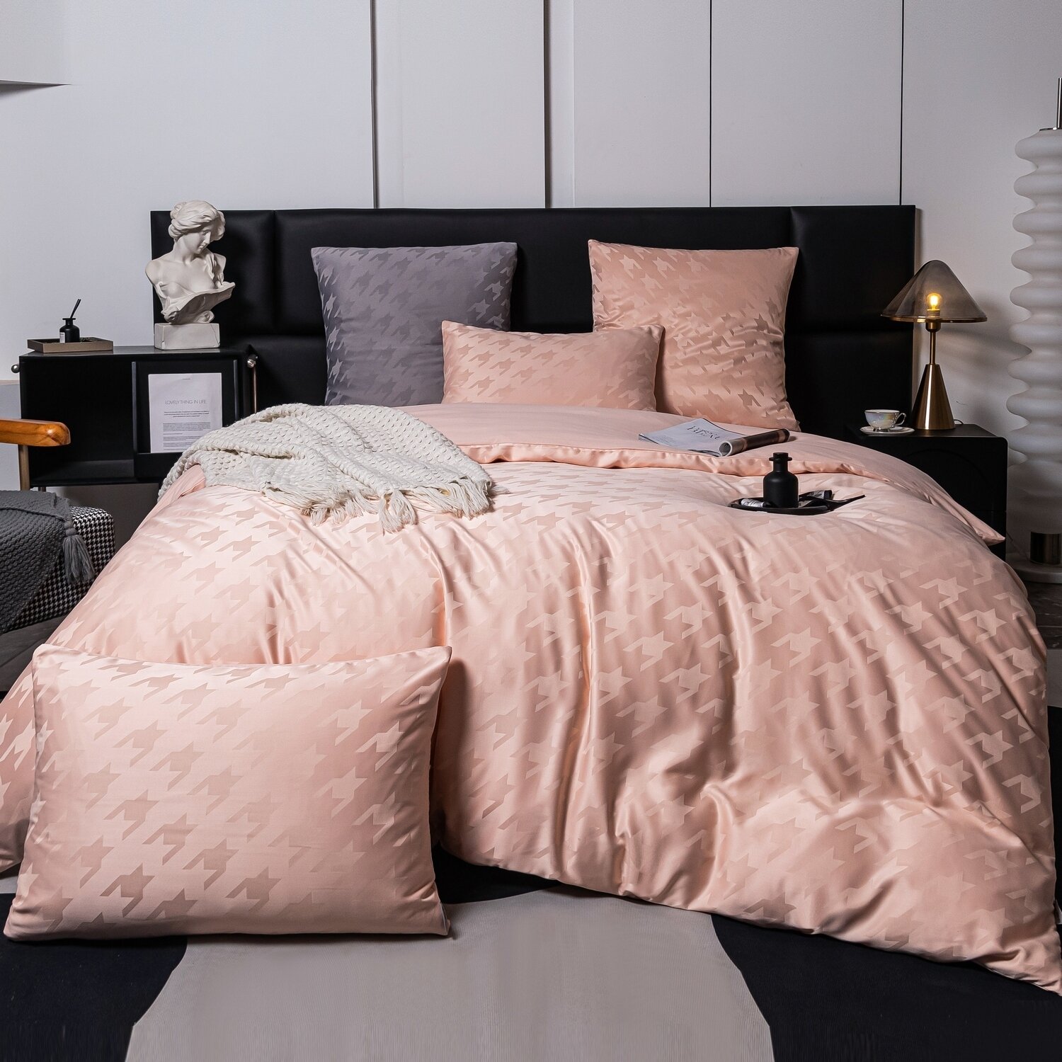 Комплект постельного белья Сатин Жаккард GC009, 2 спальный, наволочки 70-70 2 шт