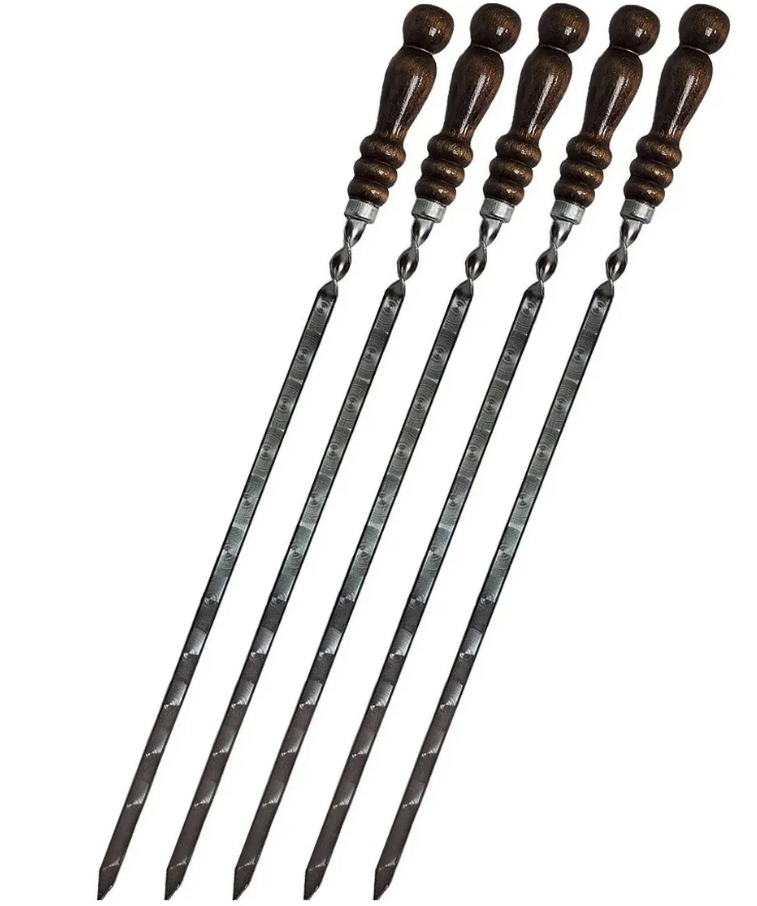 Набор шампуров с деревянной ручкой 40 см (5 шампуров)