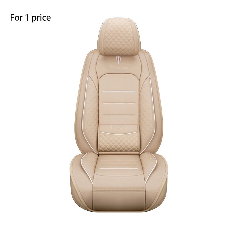Чехол на автомобильное сиденье для Toyota Avensis T25 Camry 40 Wish Corolla E150 Fortuner Prius 20 Premio, универсальные кожаные автомобильные аксессуары 1Pcs-Beige