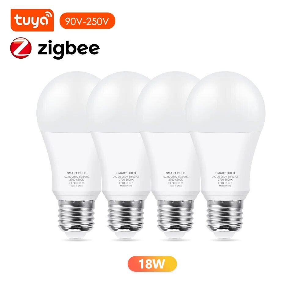Arteco Светодиодная лампа Zigbee RGB+CW+WW E27 15W/18W 4pcs Zigbee 18W