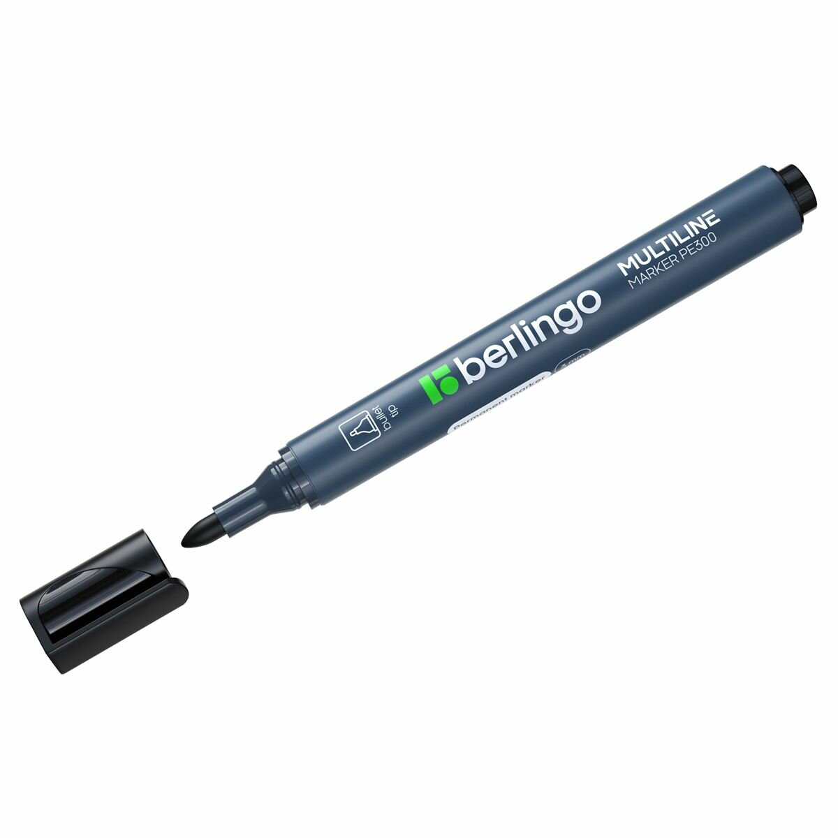 36 шт. Маркер перманентный Berlingo "Multiline PE300" черный, пулевидный, 3мм