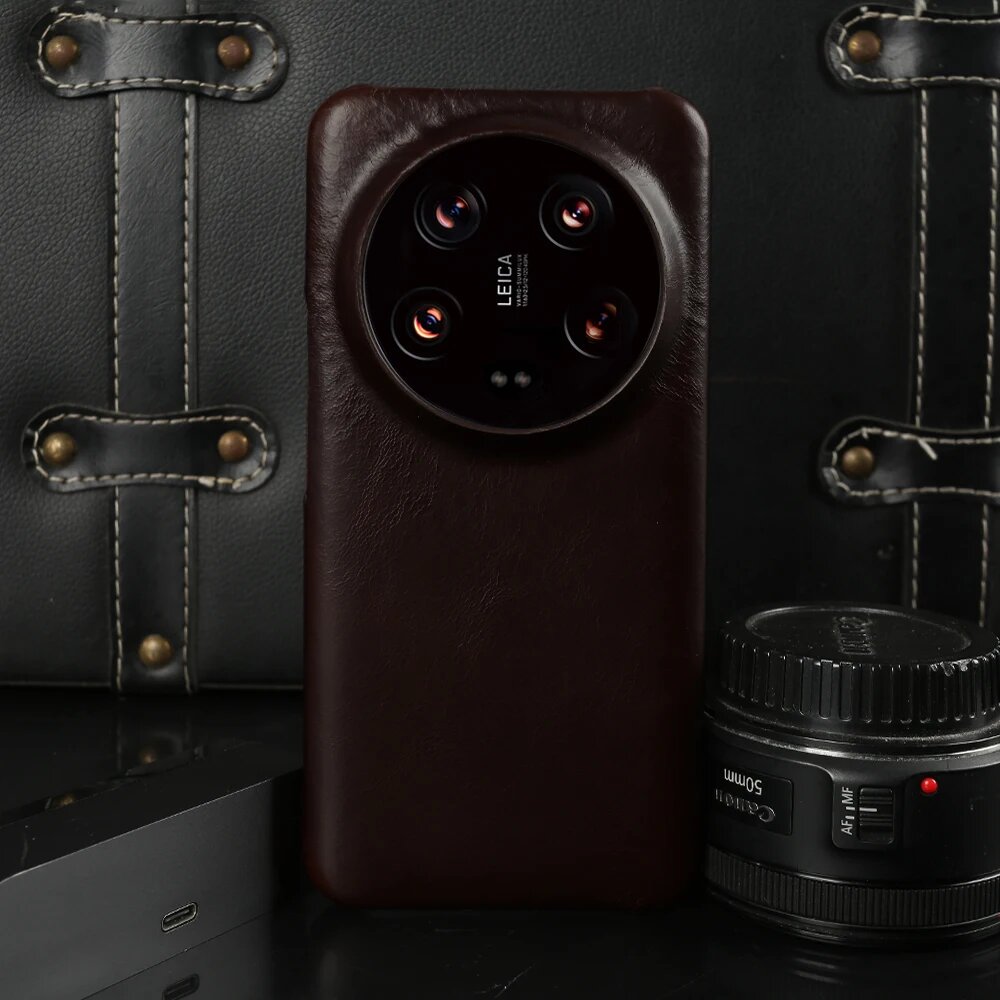 Премиальный чехол из натуральной кожи для Xiaomi 17 Ultra Mi13 15TPro12T 13T 11T с узором под масляный воск, защитный чехол из натуральной кожи