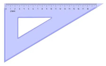 СТАММ Угольник тонированный 30° 18 см (ТК49), прозрачный/синий
