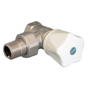 Вентиль Oventrop серии HR, DN-20, 3/4", ВН, угловой, хромированный, маховик белый