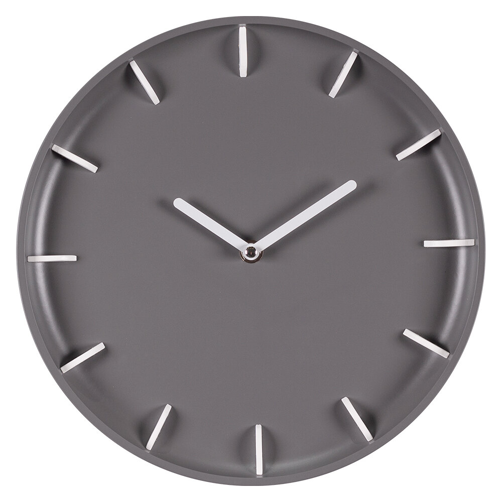 Часы настенные из дерева с открытой стрелкой, серый+белый, d=28 см "Классика" Рубин 2826-002 (10)