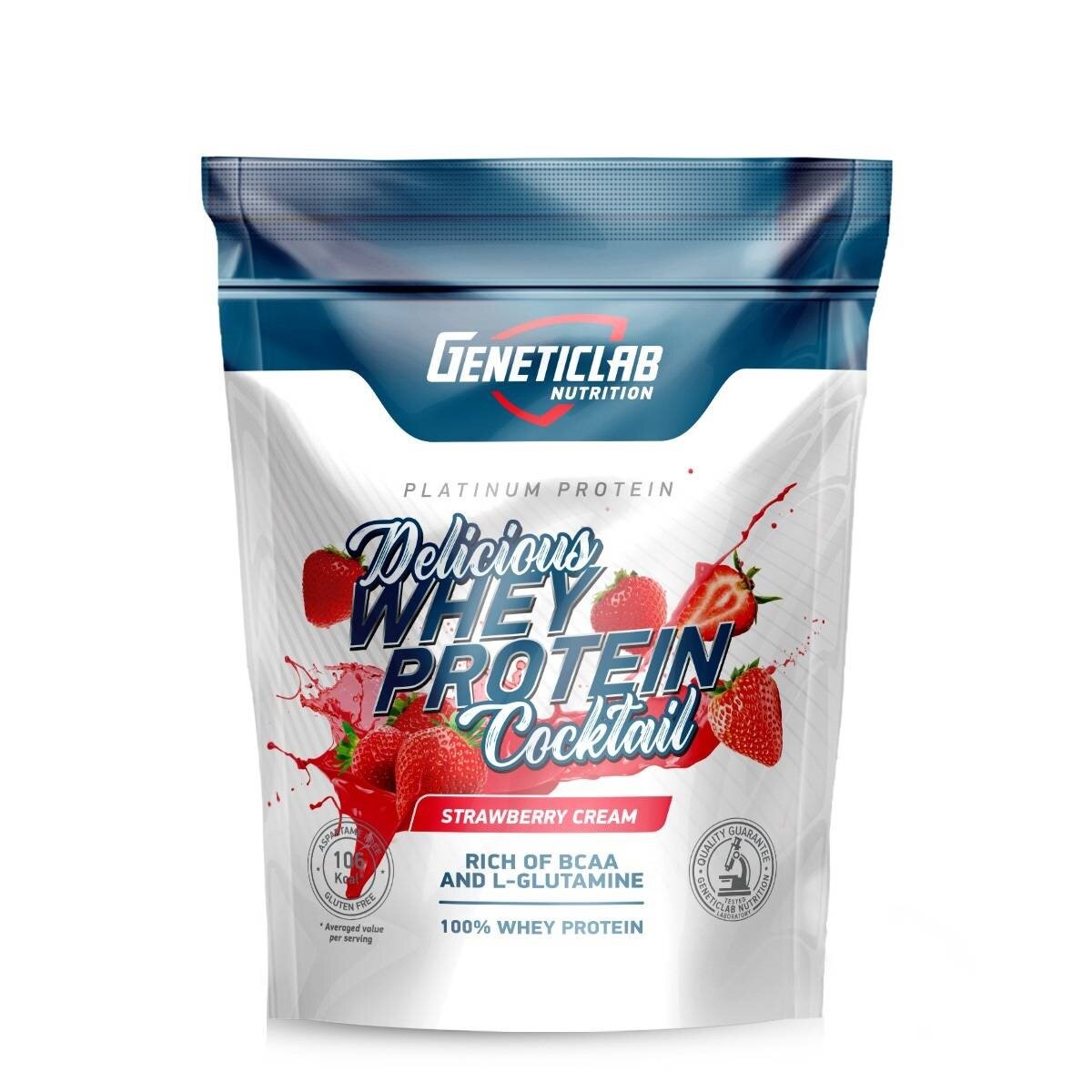 Сывороточный протеин Geneticlab Delicious Whey 900г Клубника