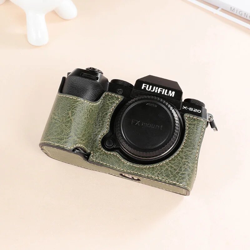 Кожаный чехол Erilles для Fujifilm XT5, зеленый