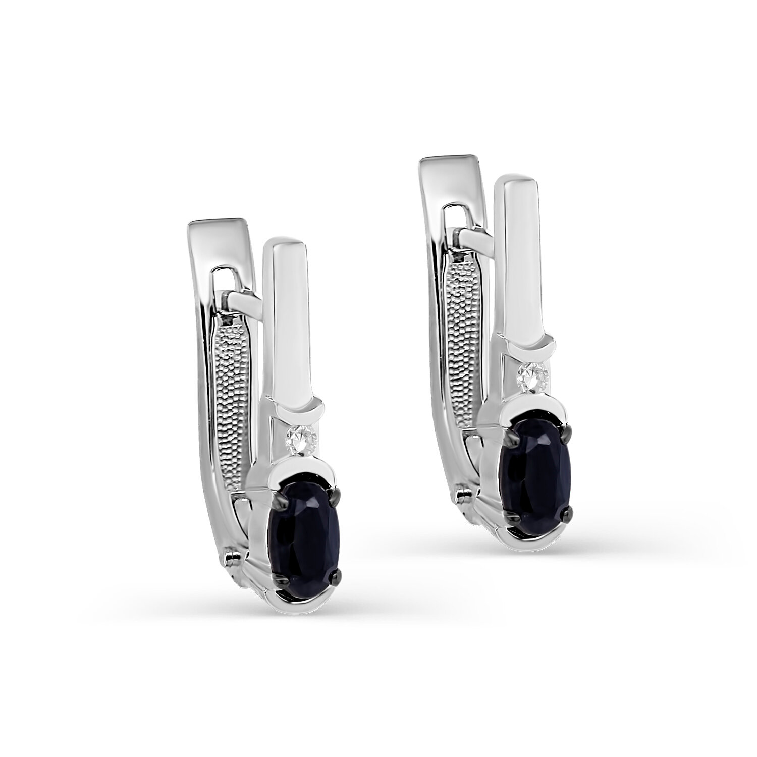 Серьги, белое золото, 585 проба, бриллиант