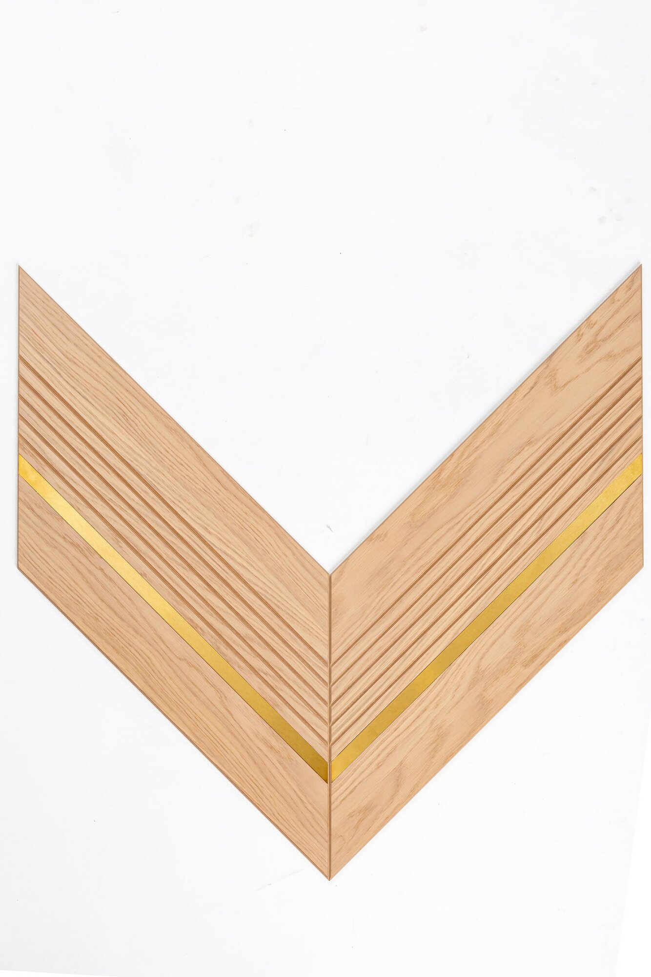 Стеновая панель с декором фрезерованный Колос светлый, 2 шт, из дерева (шпон натурального дуба) AIS DESIGN studio