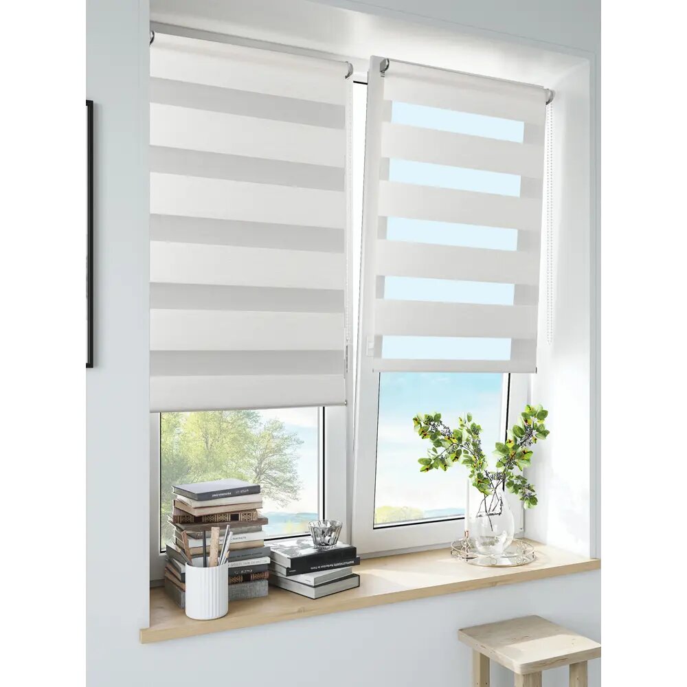 Штора рулонная день-ночь Inspire Moscou 55x160 см белая