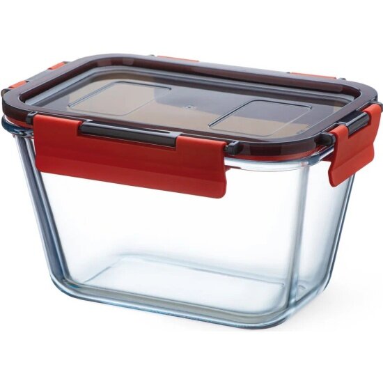 Контейнер Simax прямоугольный высокий для хранения с пластмассовой крышкой и фиксаторами 1,35 л