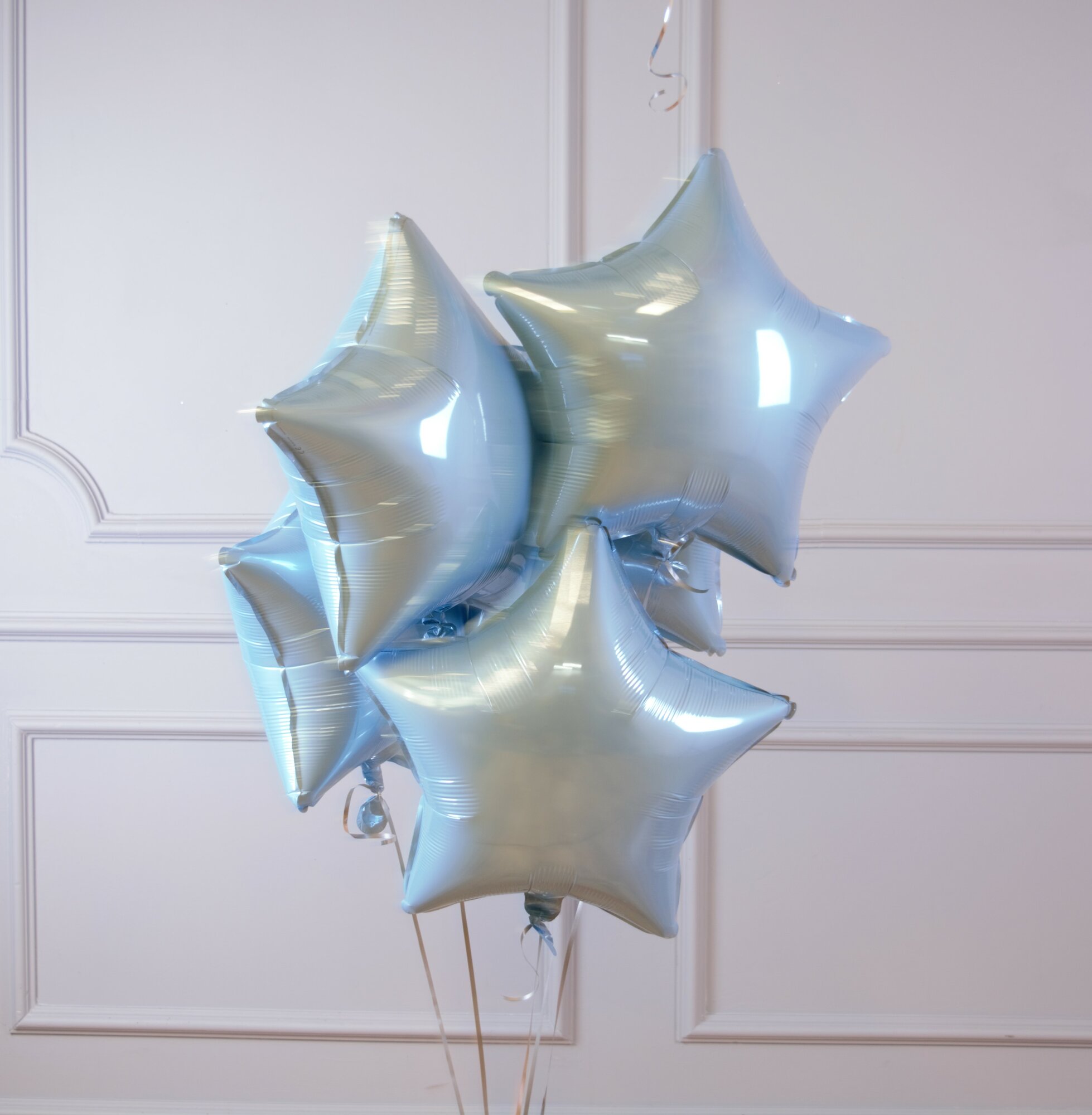 Воздушные шары Flexmetal "Звезда", Голубого цвета, 5 шт. Для поздравления.