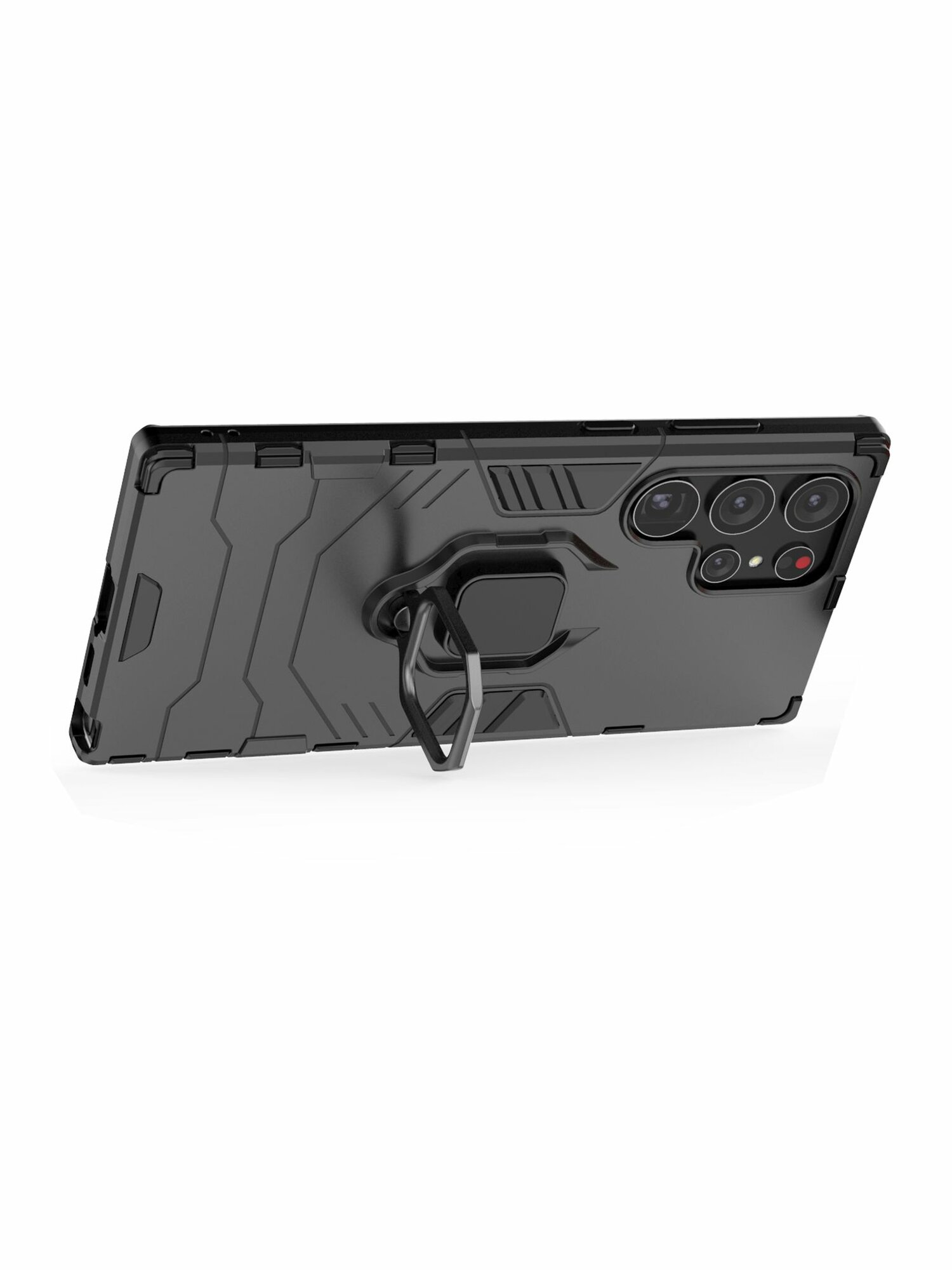 Противоударный чехол с кольцом Panther Case для Samsung Galaxy S23 Ultra черный
