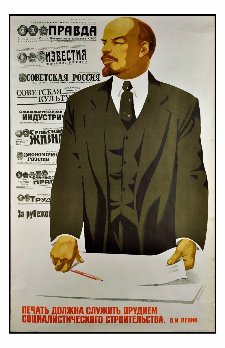 Советские плакаты с вождями Советского союза; Антиквариат 1981 г; Декор настенный винтажный 56/88 см.