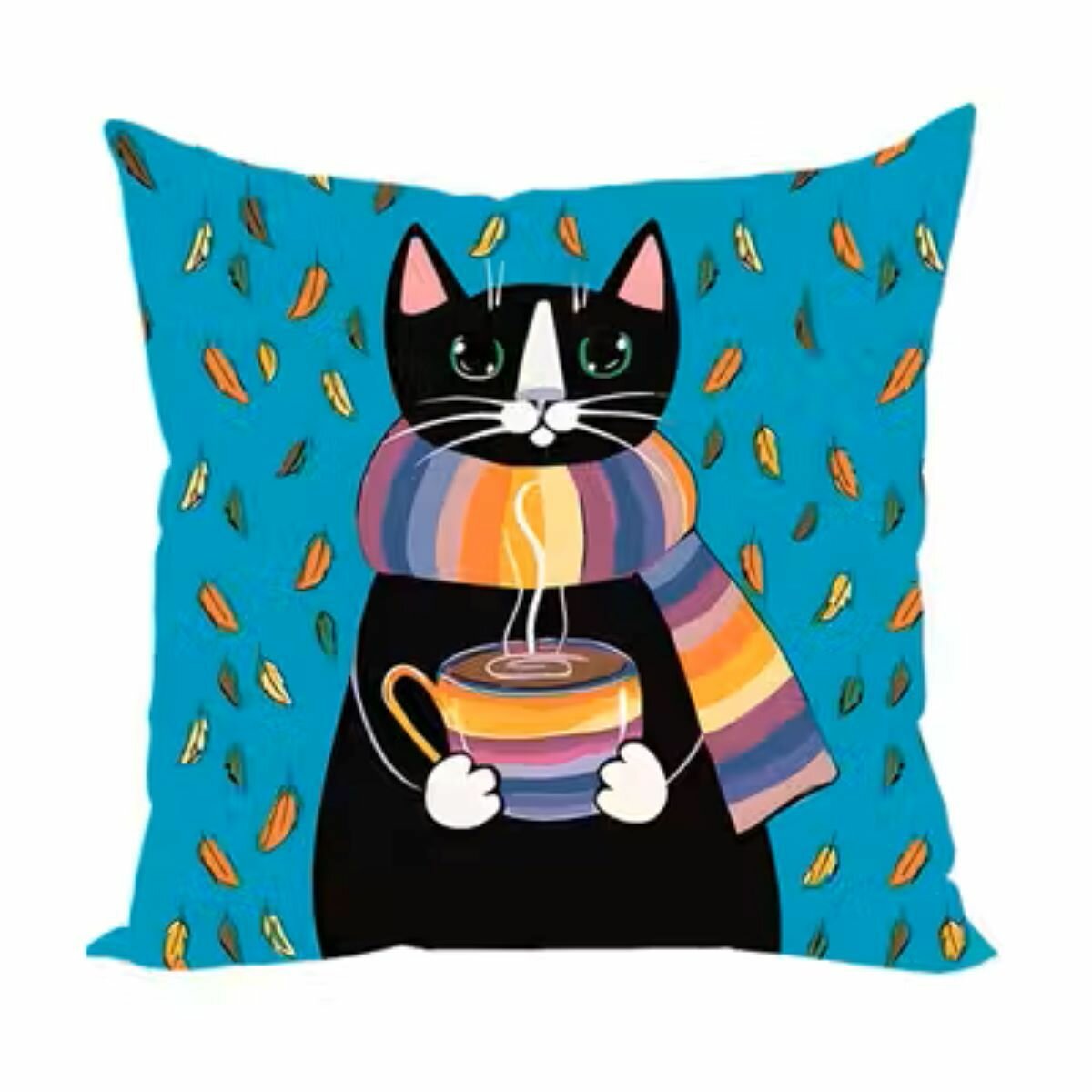 Чехол для подушки Коржик полосатый шарфик 40х40 велюр