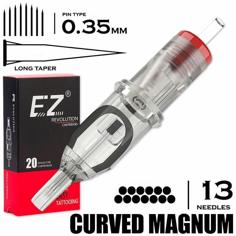 Тату картриджи Ez Revolution 35/13 CMLT Curved Magnum (20 шт)