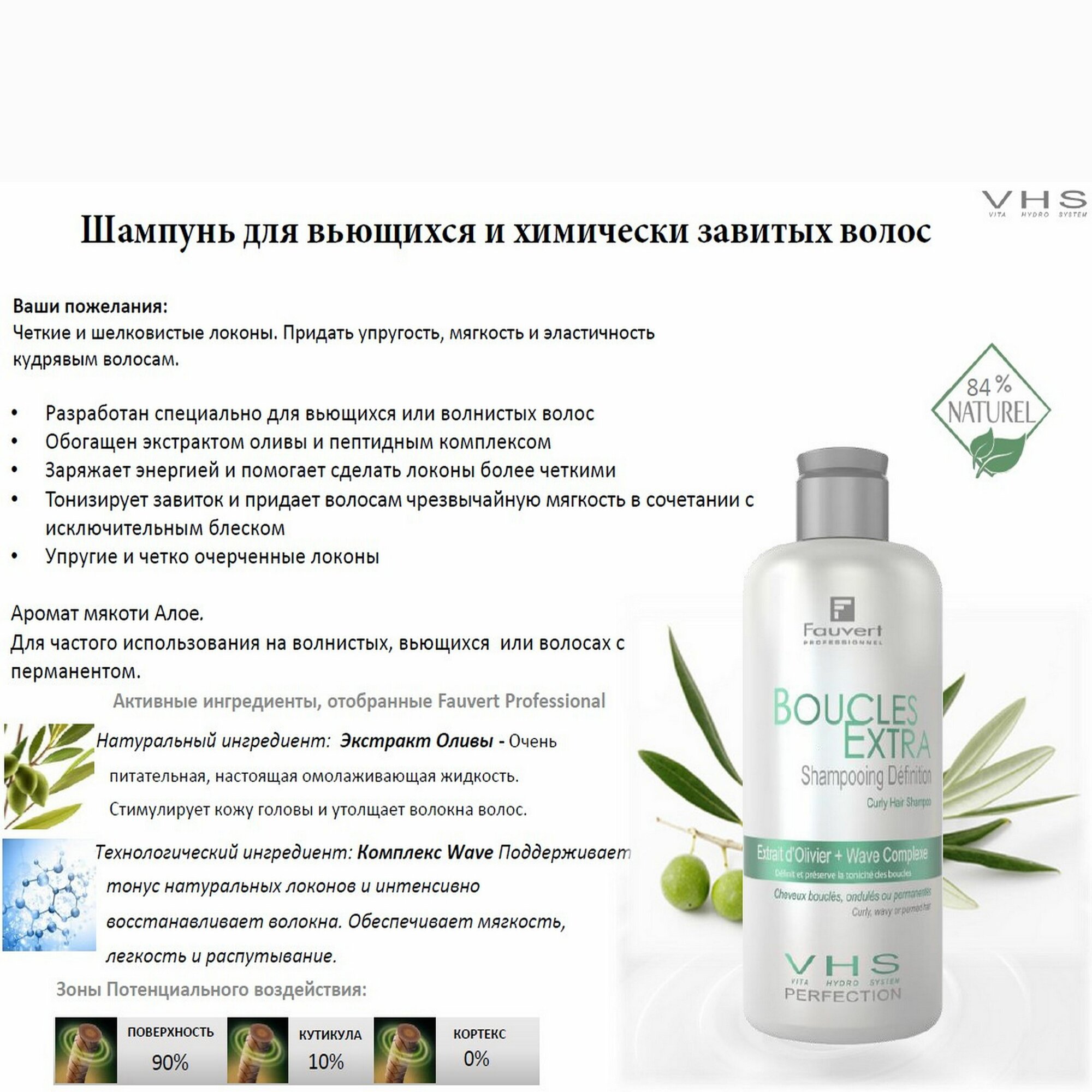 Fauvert Professionnel Шампунь для вьющихся и химически завитых волос, 250 мл