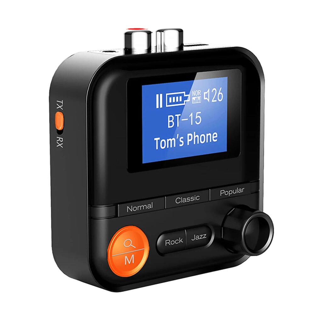 Аудиопередатчик Bluetooth-совместимый стереопередатчик 5.2, беспроводной AUX 2RCA TF для телевизора/компьютера/проектора/гарнитуры/автомобиля