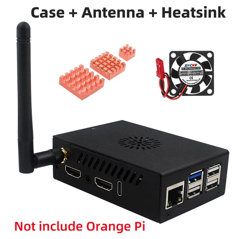 Корпус для Orange Pi 5 Pro с вентилятором SHCHV Case-Heatsink
