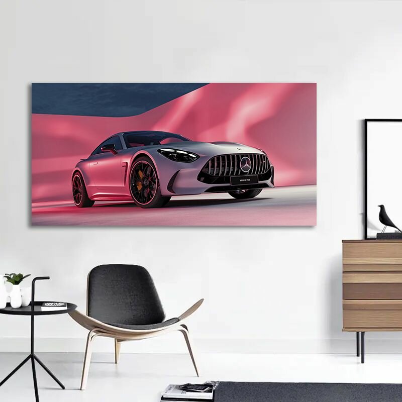 Картина ВсеКартины. тут "Мерседес", 40x80 см, на подрамнике, дерево, с креплением, экологичные чернила