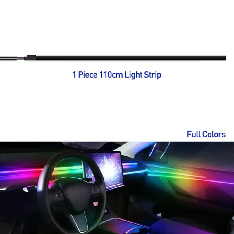 Светодиодная лента для авто, 110см, RGB, HC