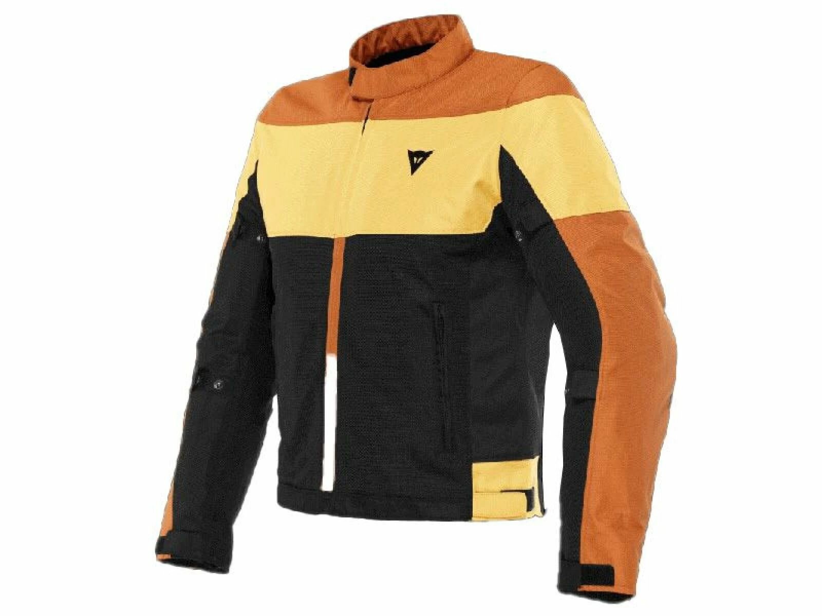 Мотокуртка DAINESEELETTRICA AIR TEX Black/Leather-Brown/Mineral-Yellow, 52