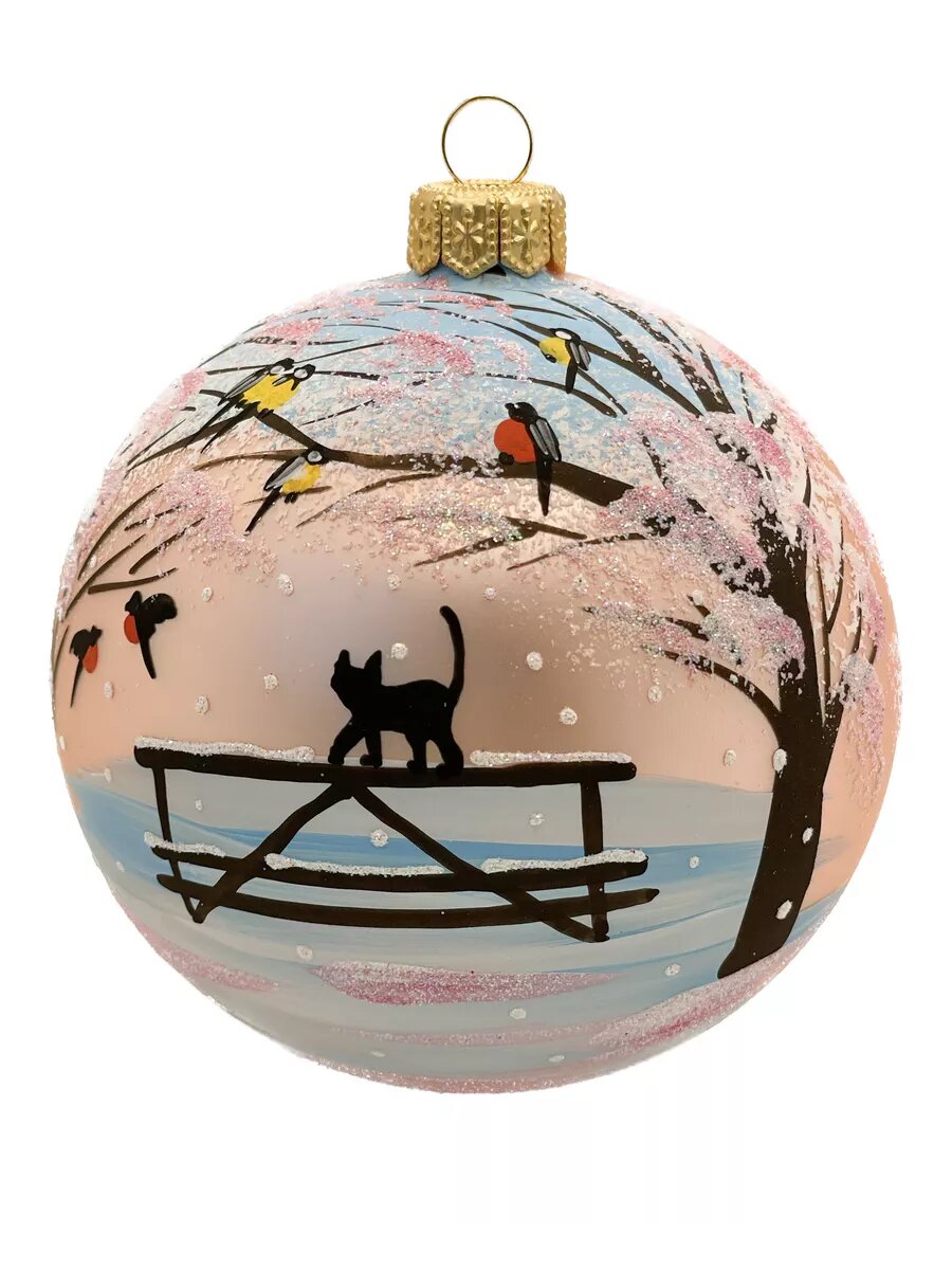 Шар стеклянный "Чёрный кот"