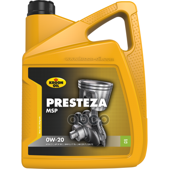 Масло моторное Presteza MSP 0W-20 5L ( 36497 ) KROON OIL арт. 36497