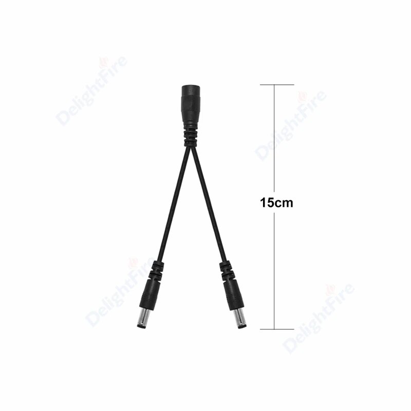 DelightFire DC splitter cable 1-8 way 5V 12V 1Female to 2 Male