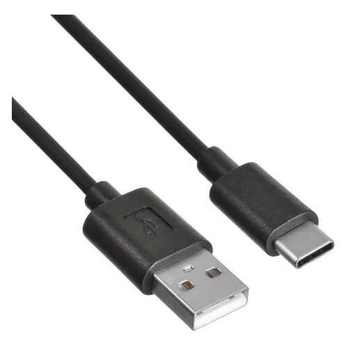 Кабель Buro USB Type-C (m) - USB A (m), 1м, 3A, черный [bu-usb-ac-1m]