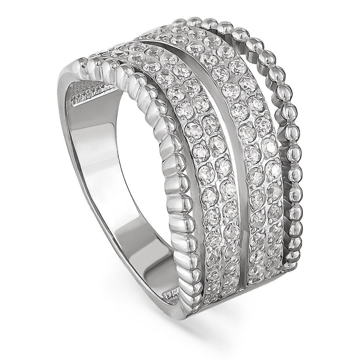 Кольцо, серебро, 925 проба, фианит