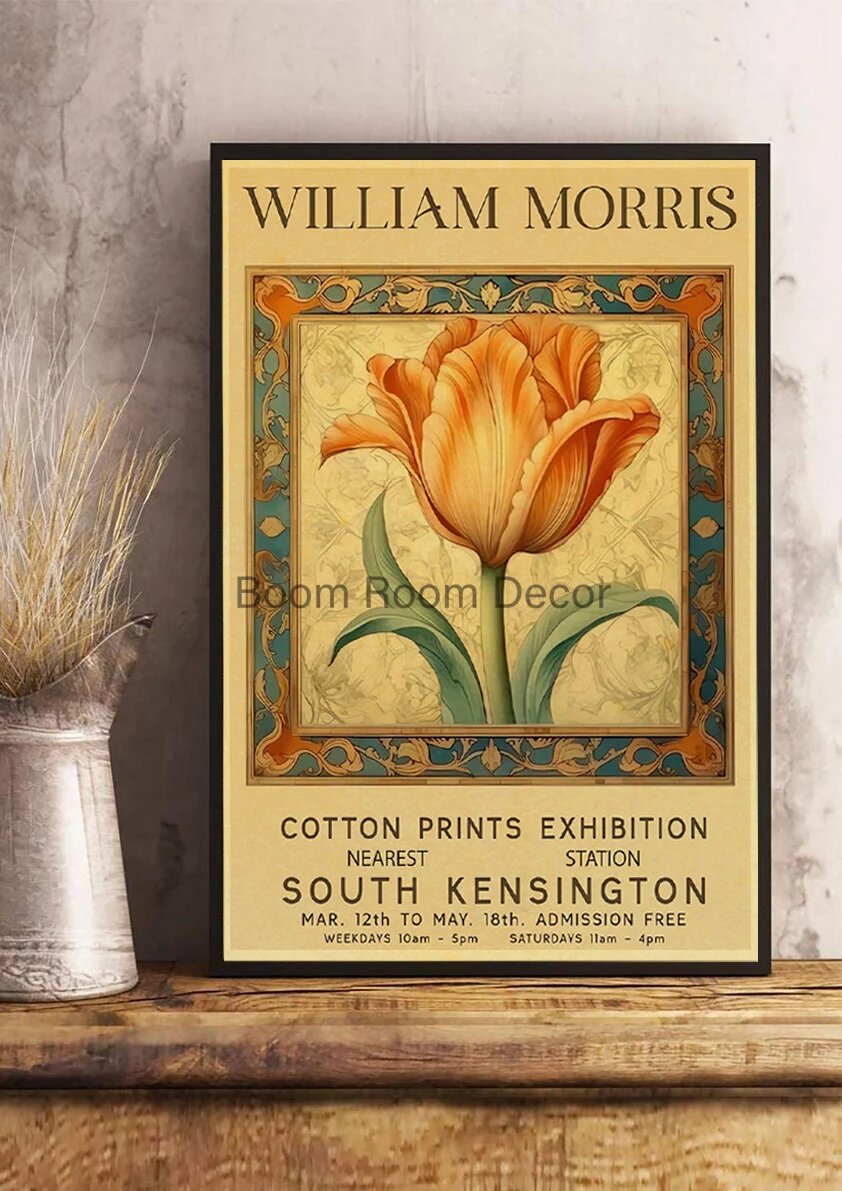 Винтажные постеры Уильяма Моррис, ностальгия, крафт-бумага, принт, кофе, украшение для дома, Chambre, эстетическая картина на холсте для спальни