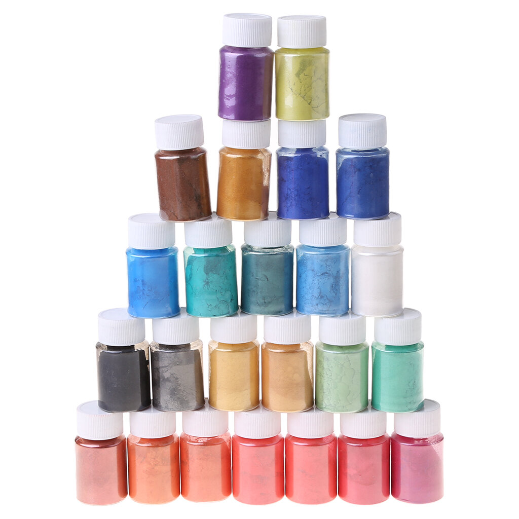 24 Цвета Перламутровой Натуральной Слюды Минеральный Порошок Эпоксидная Смола Краситель Жемчужный Пигмент