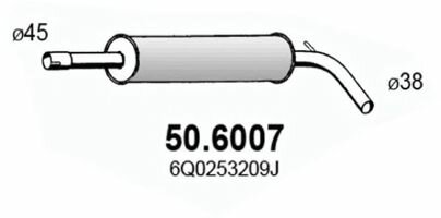 Средняя часть глушителя, 506007 ASSO 50.6007