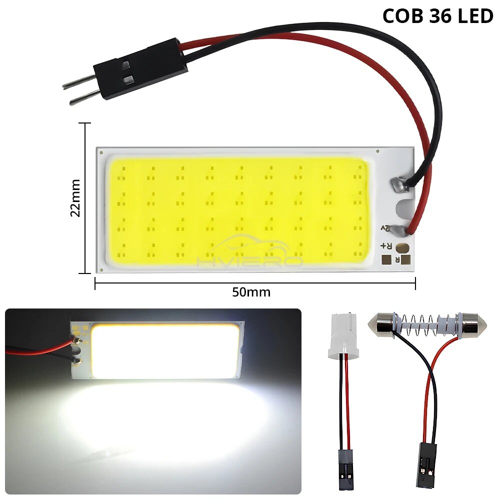 Светодиодный COB 36 LED 12V 24V для автосалона, багажника, номерного знака