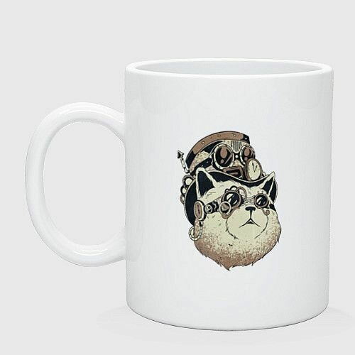 Steampunk кот Керамическая кружка