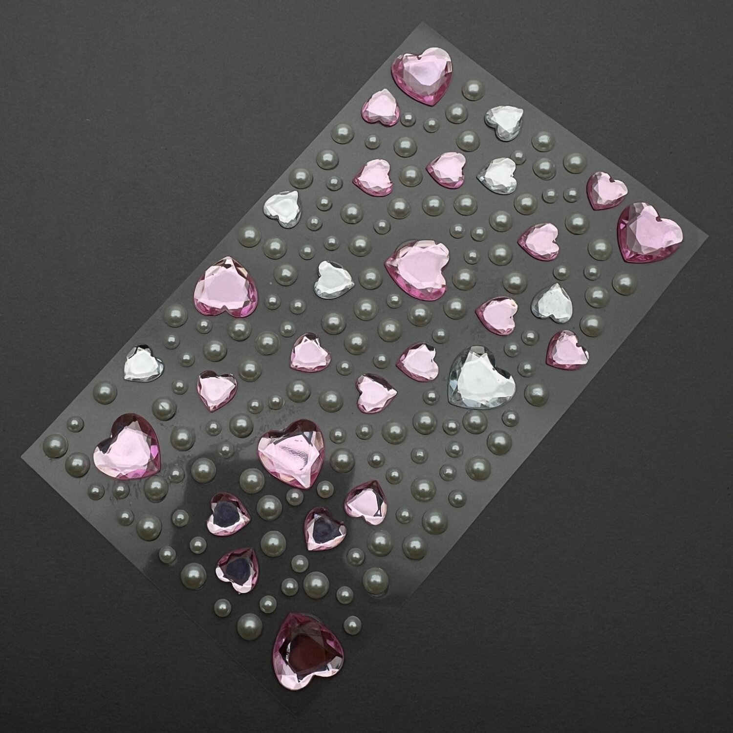 Стразы на клеевой основе Zoo Nail Art микс с сердечками №1832 розовые