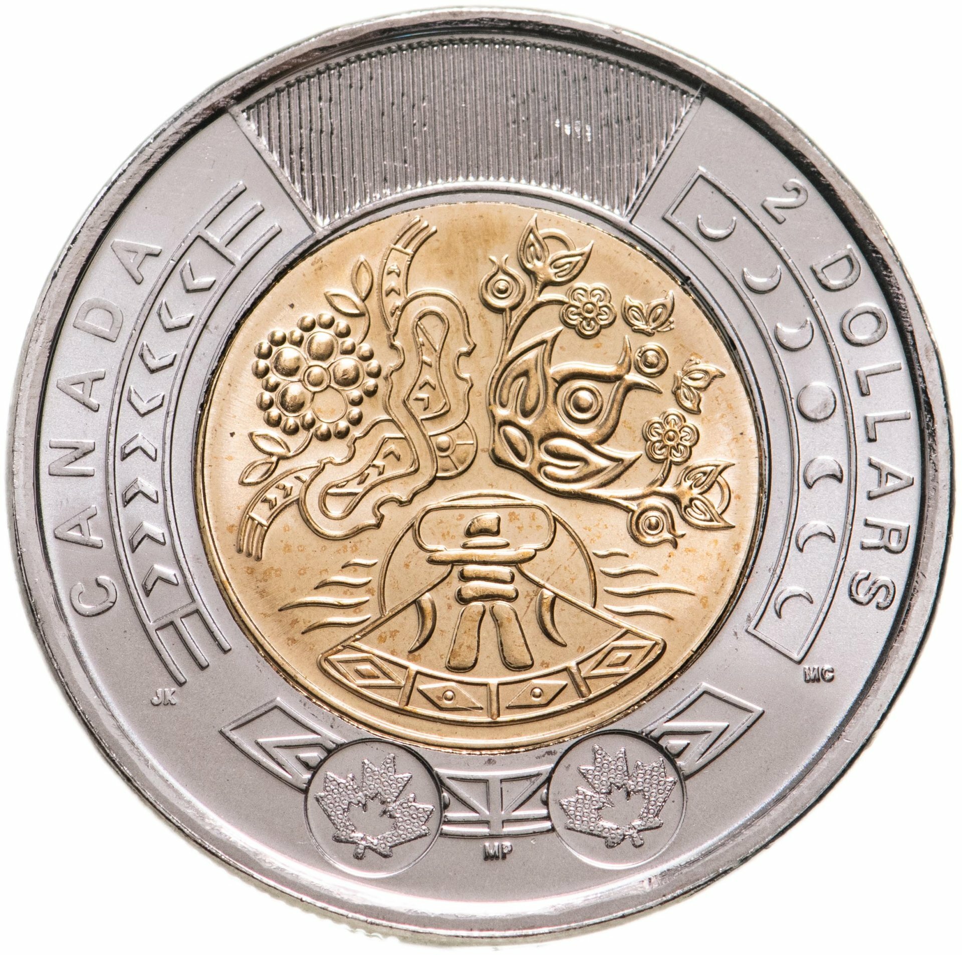 Канада 2 доллара 2023 "День коренных жителей Канады", Биметалл, в сохранности UNC