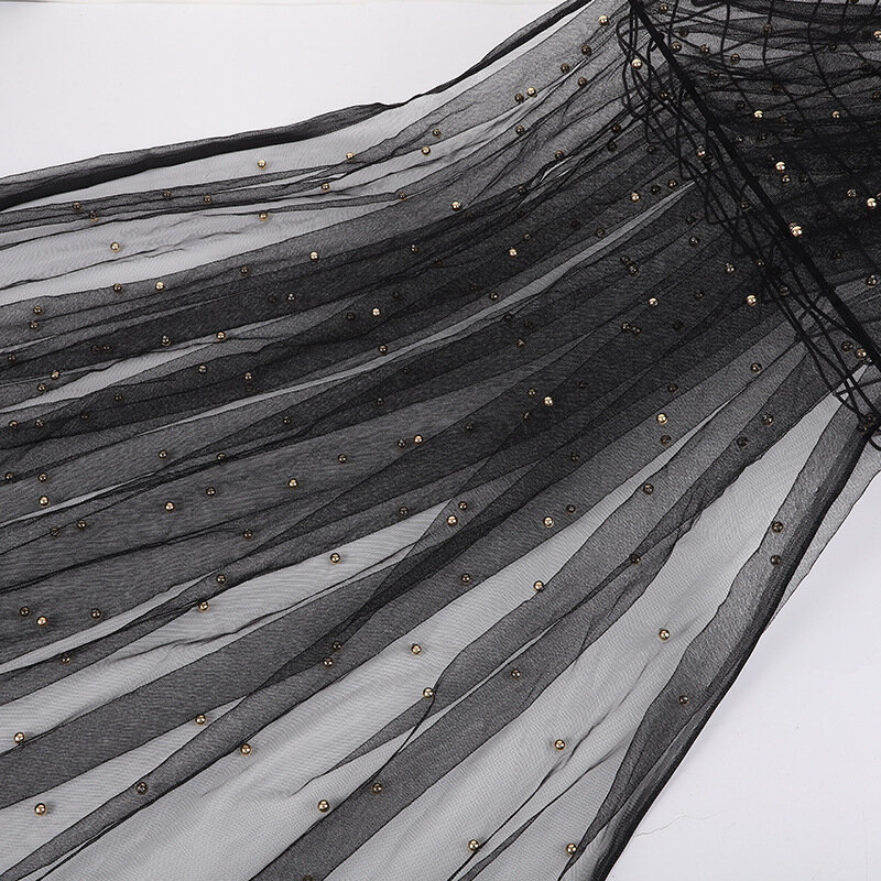 Настольный флаг "Жемчужный тюль", 1#, черная пряжа-золотой жемчуг